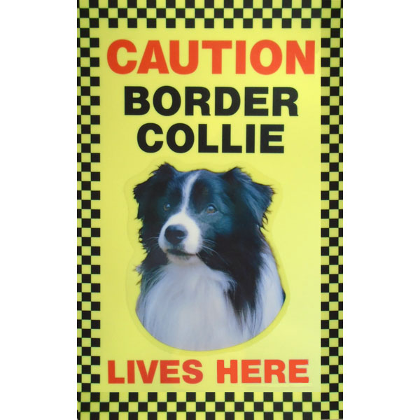 "Caution Border Collies Lives Here" Sign